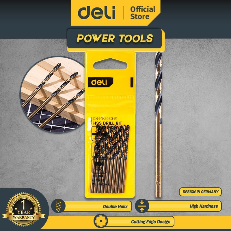 Jual Deli Mata Bor Besi HSS 2 - 8 Mm / HSS Drill Bit EDH-MHZ0XX-E1 ...