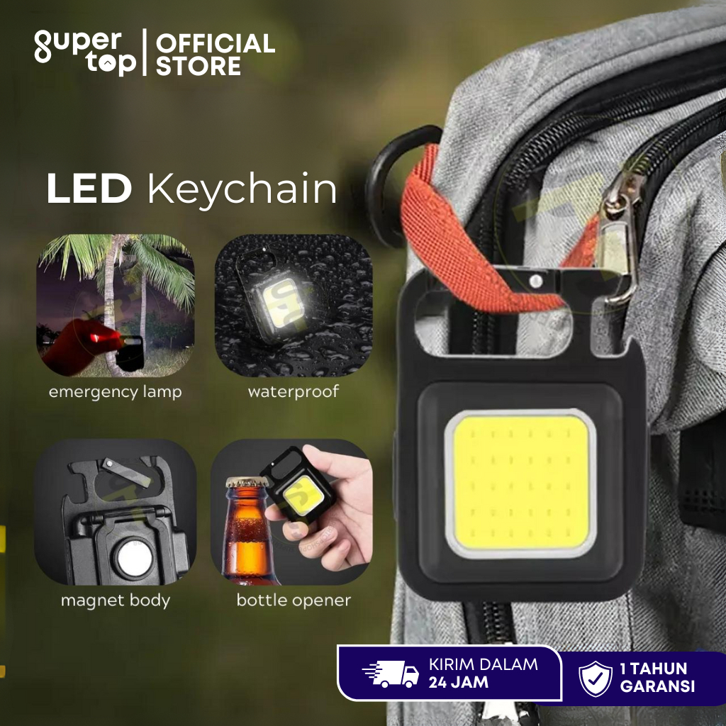 Jual Lampu Mini Led / Cob Led Keychain 3 Mode / Lampu Gantungan Kunci ...