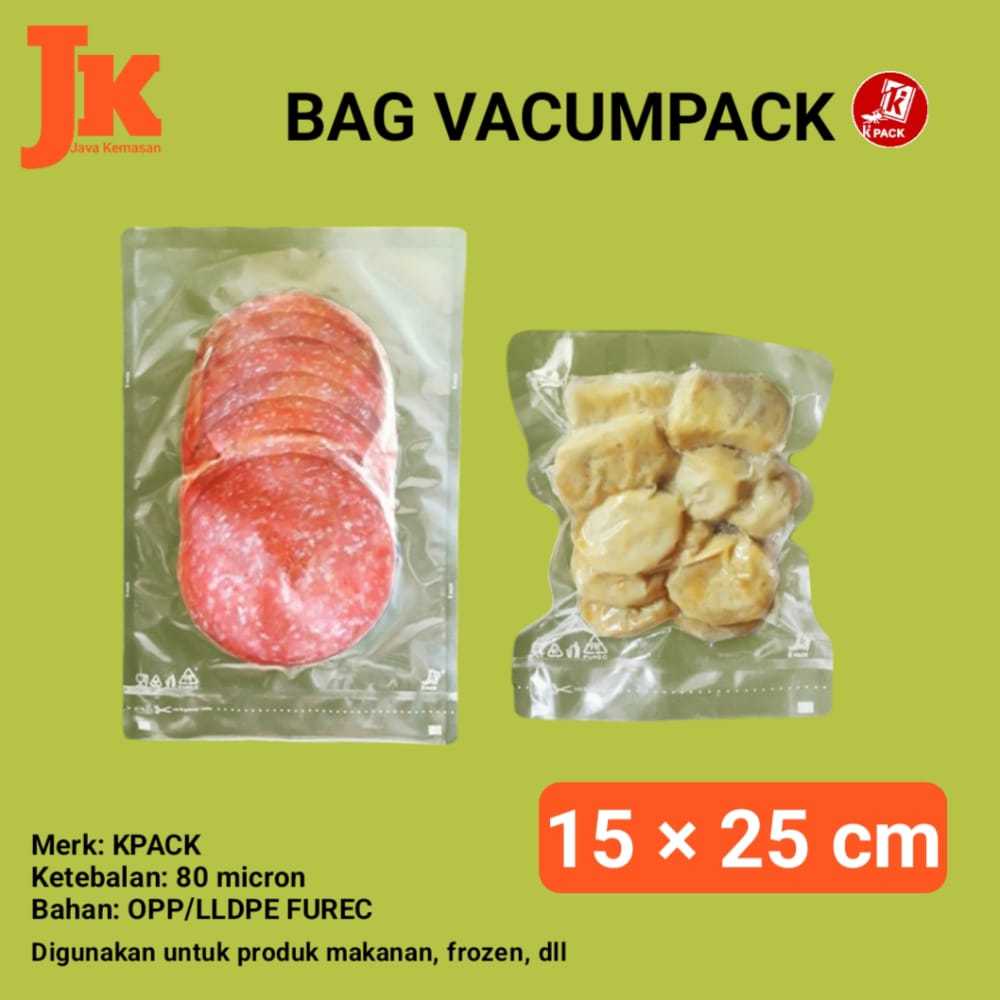 Jual BAG VAKUMPACK 1525 KEMASAN PLASTIK VACUUM VACUM FROZEN FOOD KEDAP ...