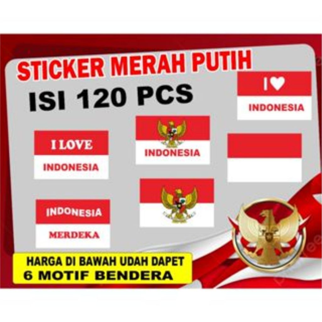 Jual STICKER BENDERA MERAH PUTIH RI HUT 79.SATU PAKET ISI 120 STICKER 6 ...