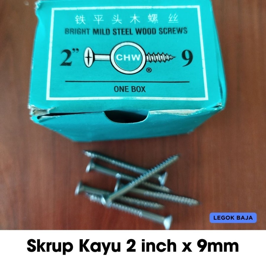 Jual Skrup Baut Kayu Drywall Lemari CHW Wood Screw 2 inch x 9mm ...