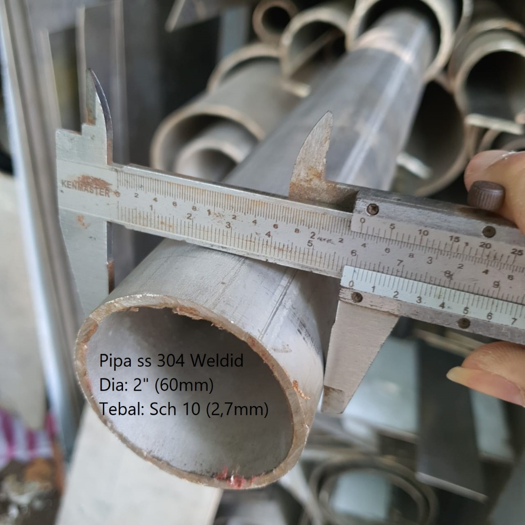 Jual Pipa ss 304 weldid 2" (60mm) x sch 10 (2,7mm) x 25cm = 88.000/pcs ...