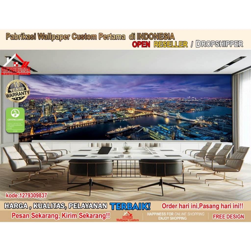 Jual Wallpaper Custom 3D Tema City Light | Pemandangan Kota | Wallpaper ...