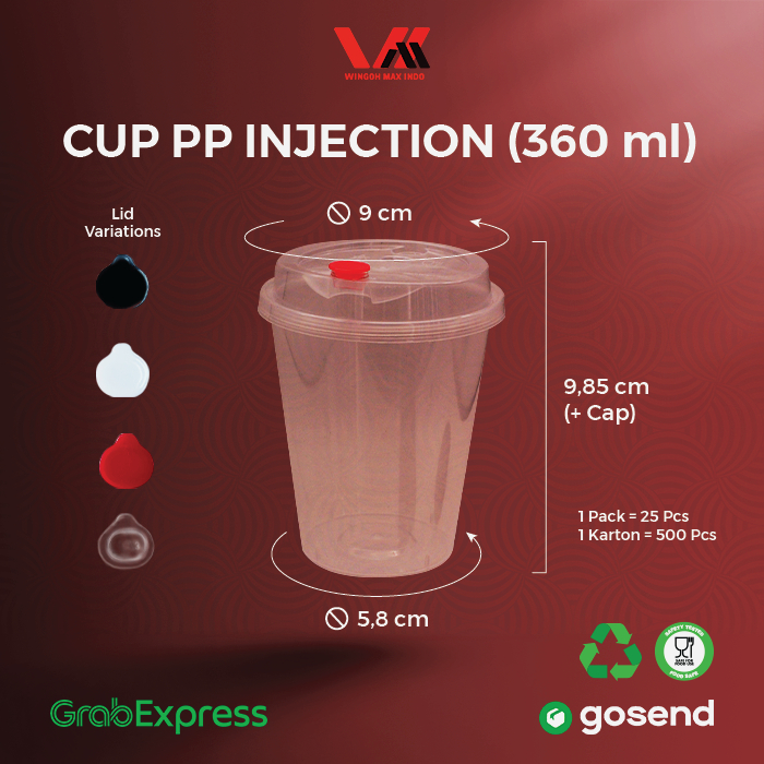 Jual PAKET HEMAT CUP INJECTION 360ML - 12Oz DATAR - WINGOH / ISI 25 PCS ...