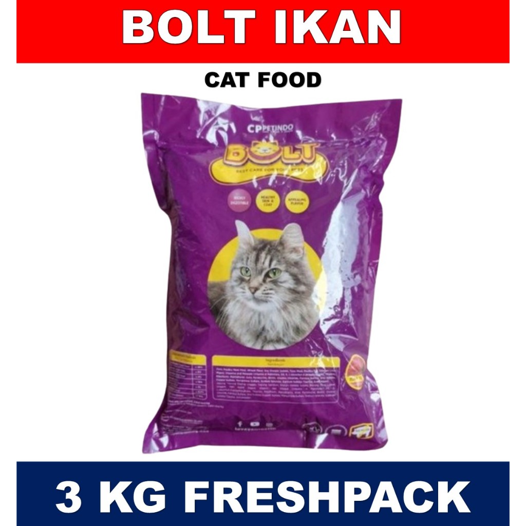 Jual BOLT CAT KIBBLE IKAN 3 KG FRESHPACK MAKANAN KUCING | Shopee Indonesia