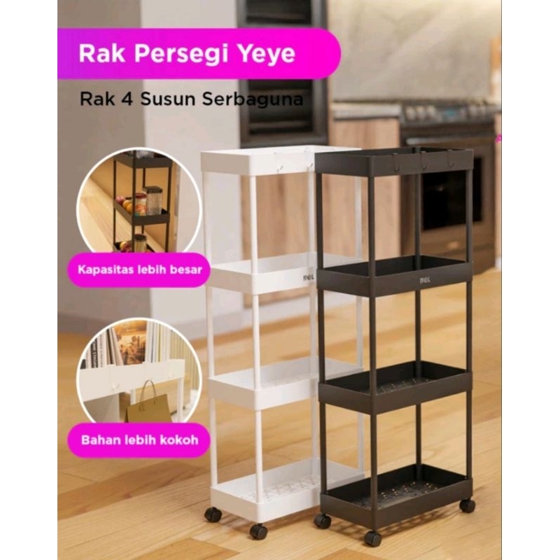 Jual RAK SERBAGUNA 4 TINGKAT DENGAN RODA RAK PENYIMPANAN RUMAH ...