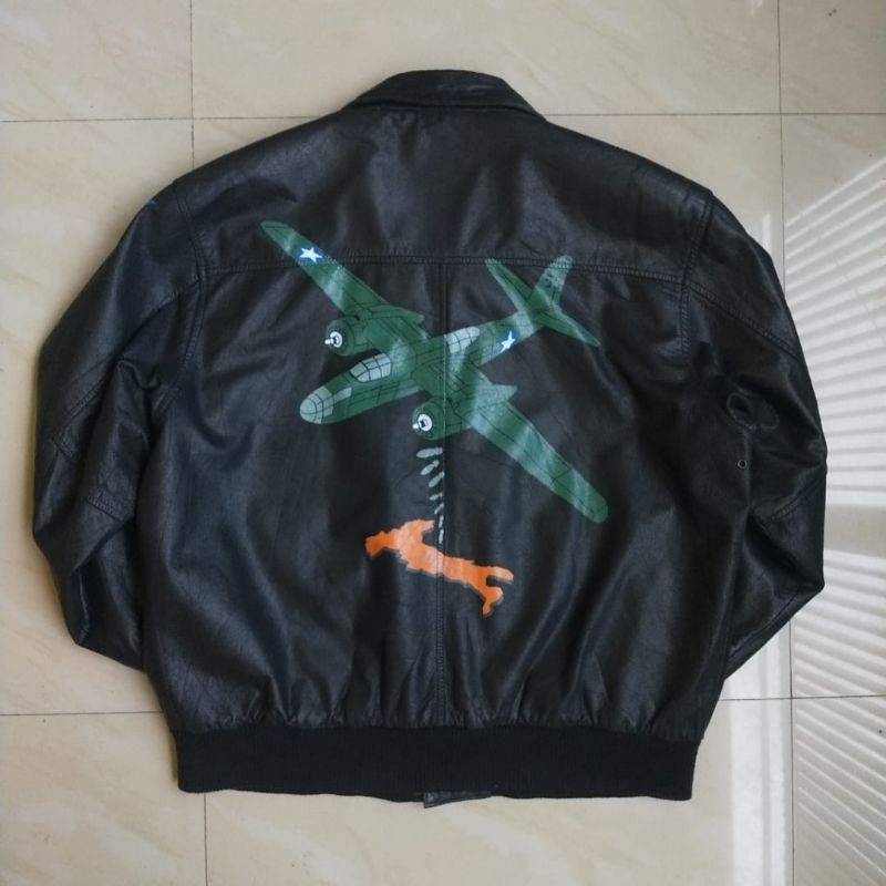 Jual jaket kulit/ leather pilot /jacket flight bomber second | Shopee ...
