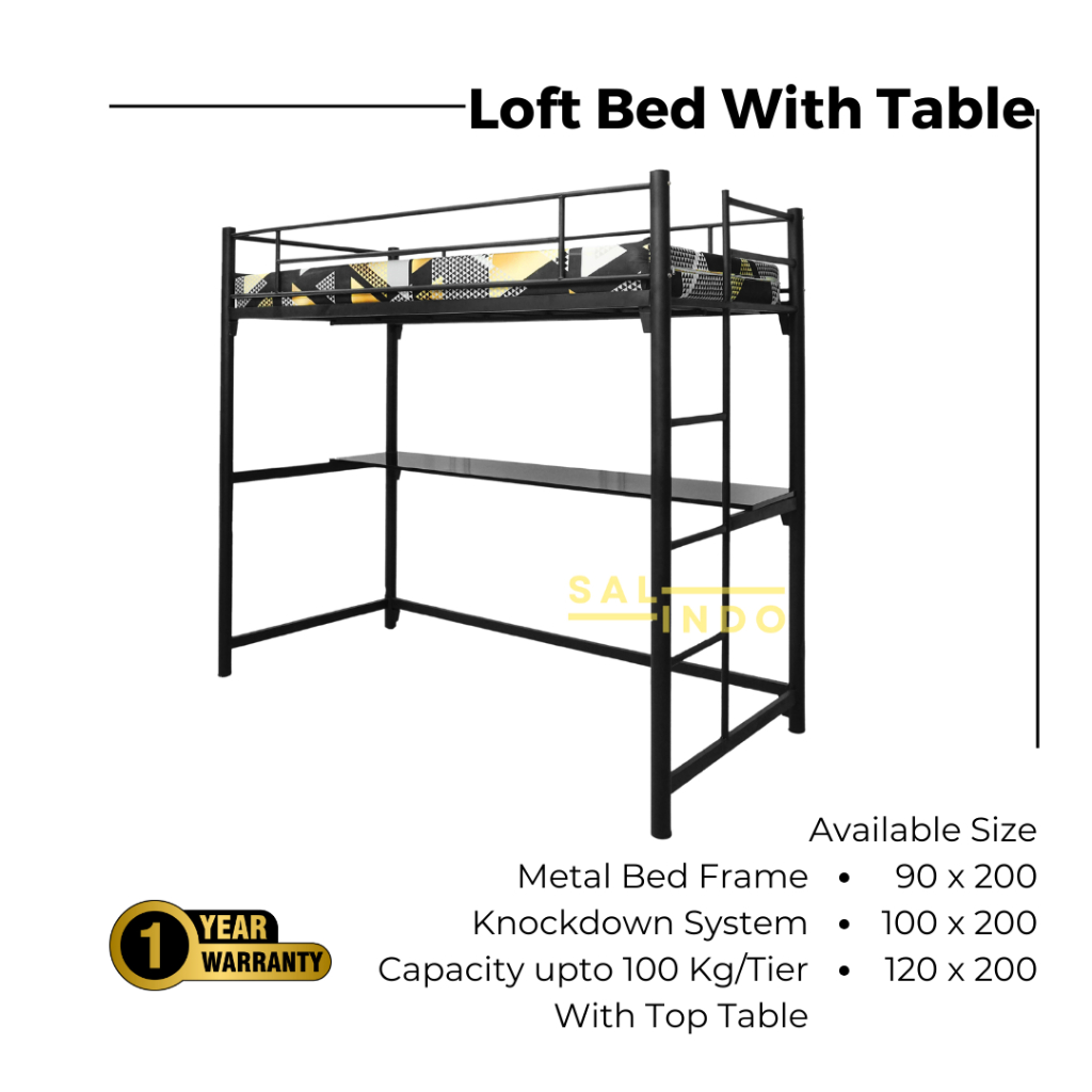 Jual Loft Bed Ranjang Mezzanine dengan Meja Tangga Samping 90x200 ...