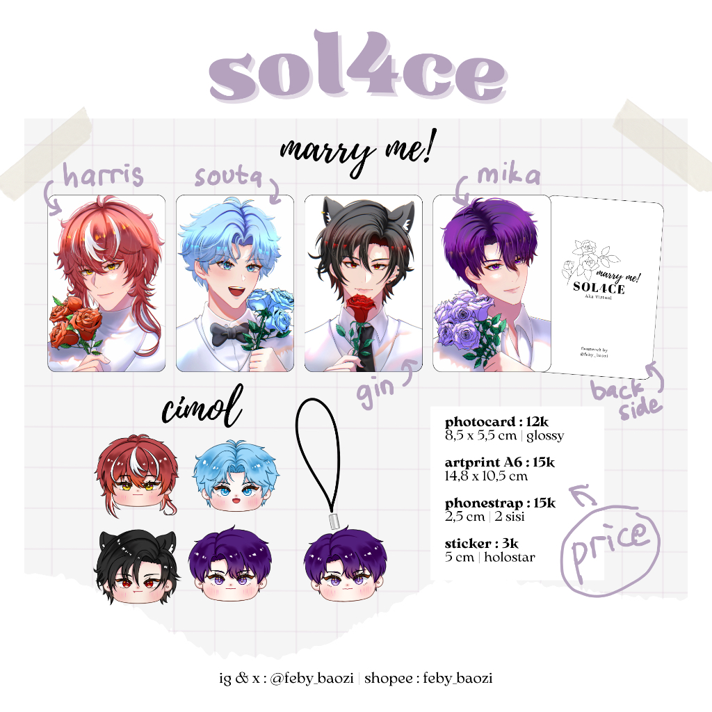 Jual [Feby Baozi] SOL4CE Photocard, Artrpint, Phonestrap, Sticker ...