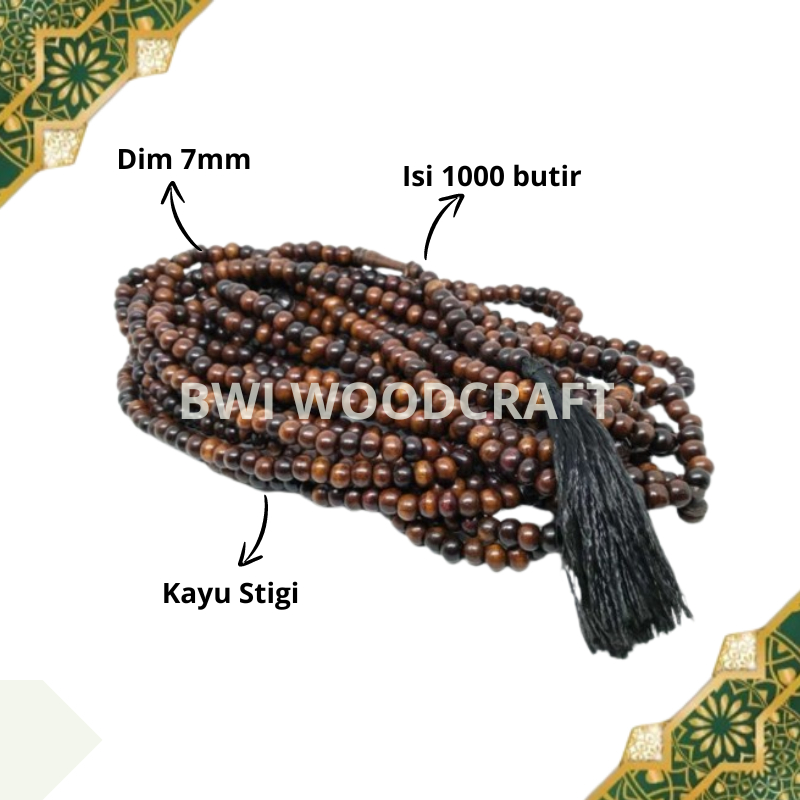 Jual Tasbih Kayu Stigi 1000 butir 7mm tasbih kayu setigi asli isi ...