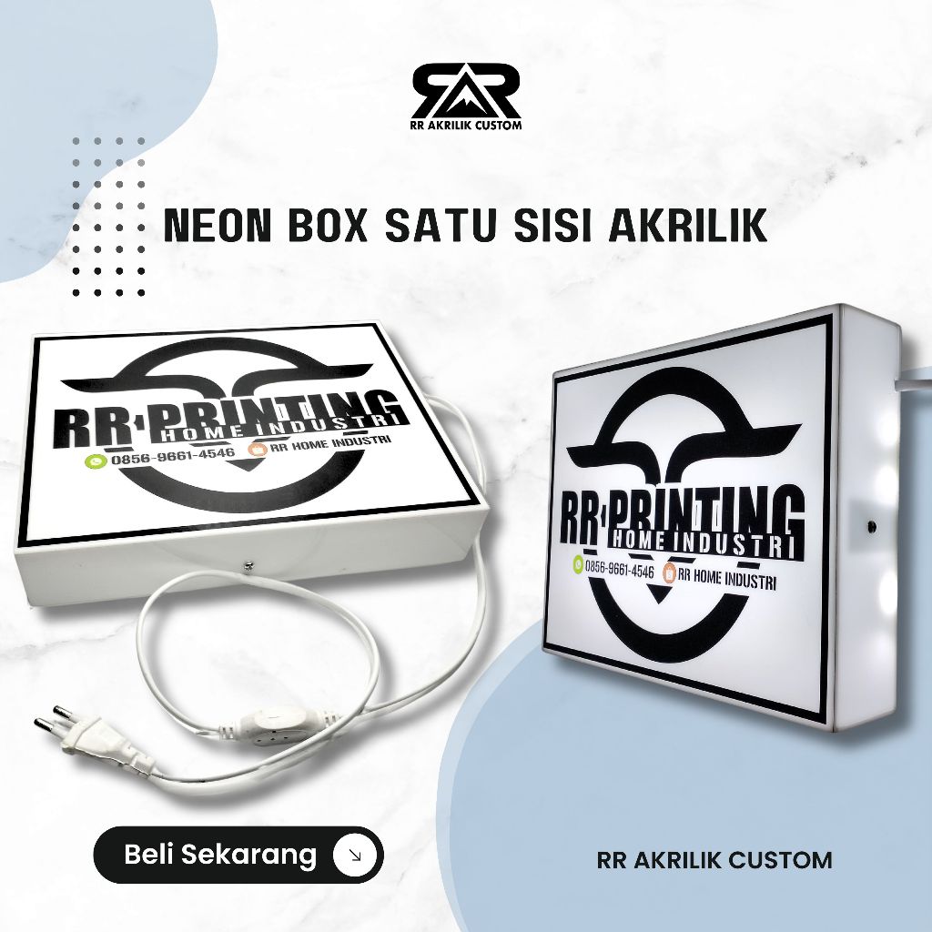 Jual Neon Box Satu Sisi Akrilik Custom Tinggal Pasang | Shopee Indonesia