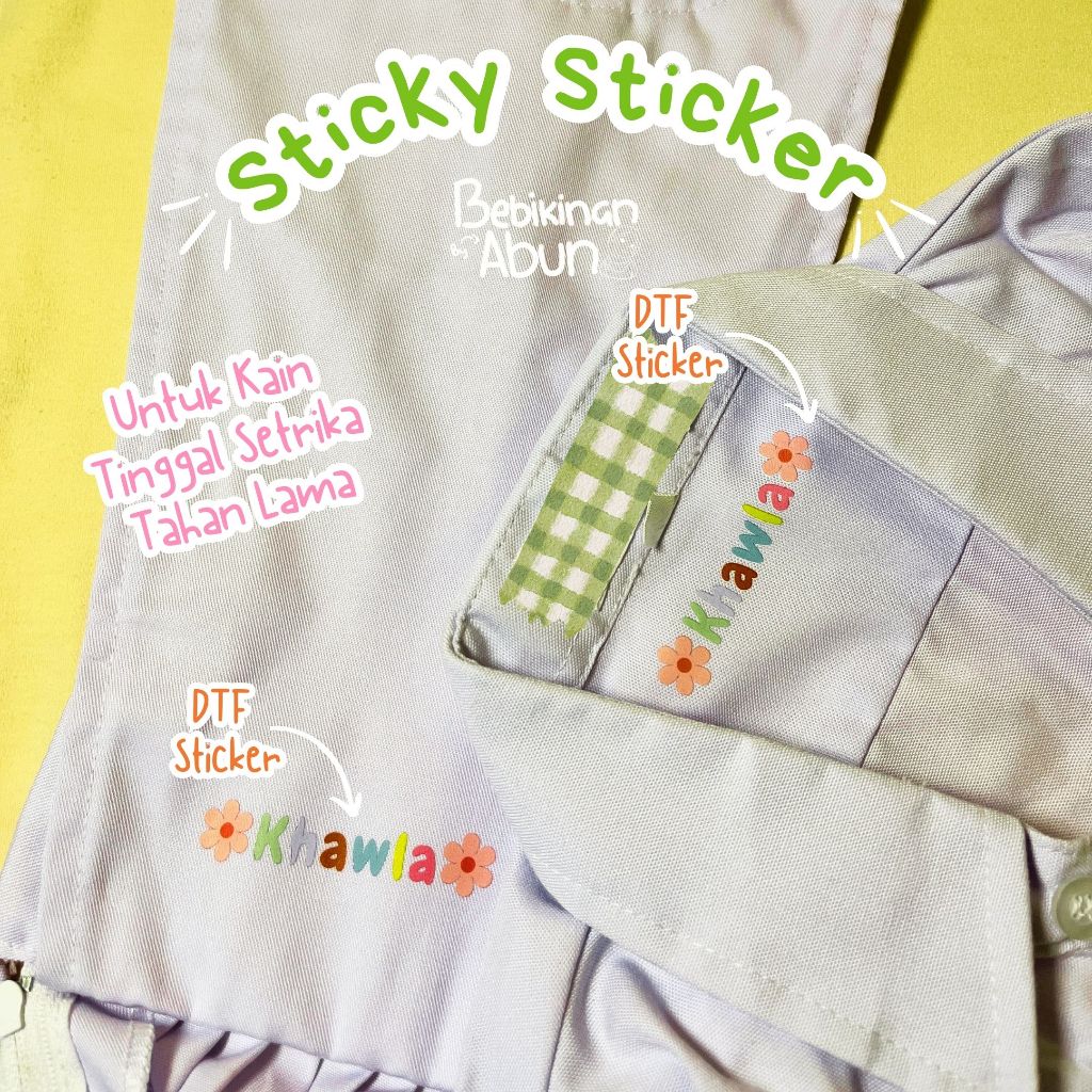 Jual Sticker Baju | Sticker Seragam | Sticker Sekolah | Sticker Label ...