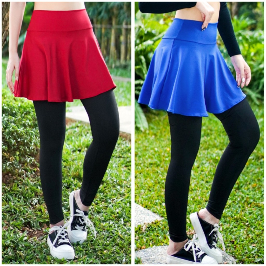 Jual legging rok olahraga wanita legging senam rok legging yoga pakaian ...