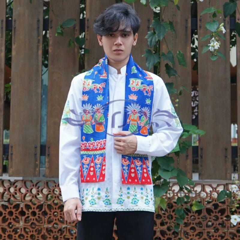 Jual Cukin pria motif ondel ondel // syal pria Betawi // syal kebaya ...