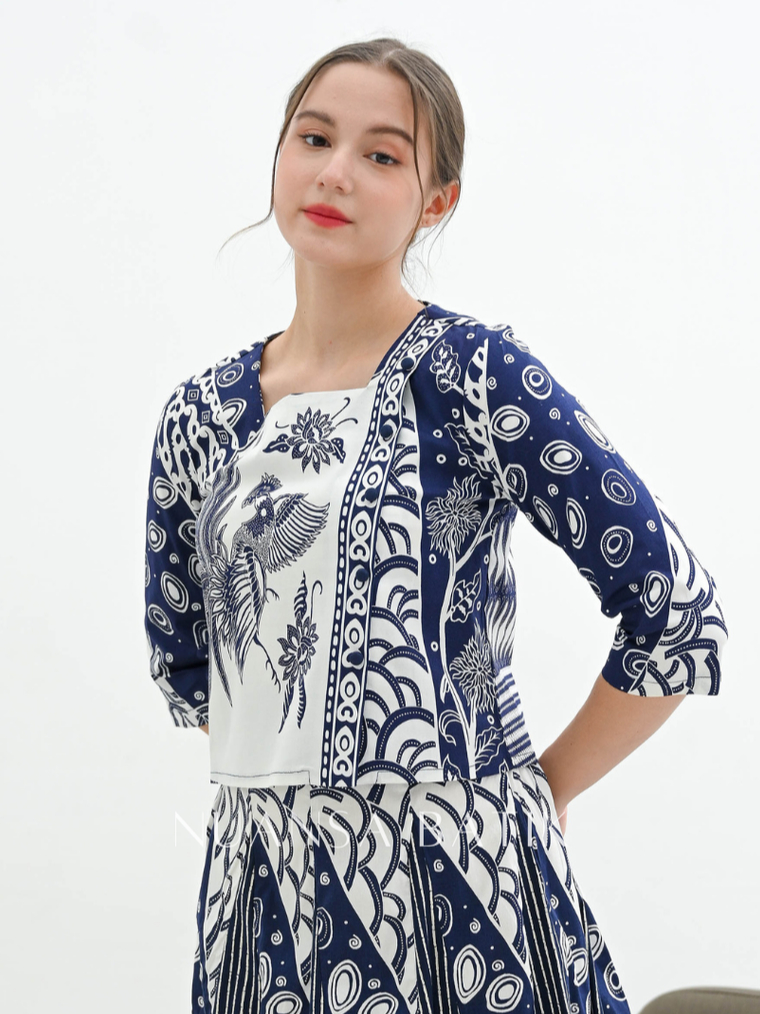 Jual Nuansa Batik Blouse Batik Model Crop Lengan 7/8 Bahan Katun ...