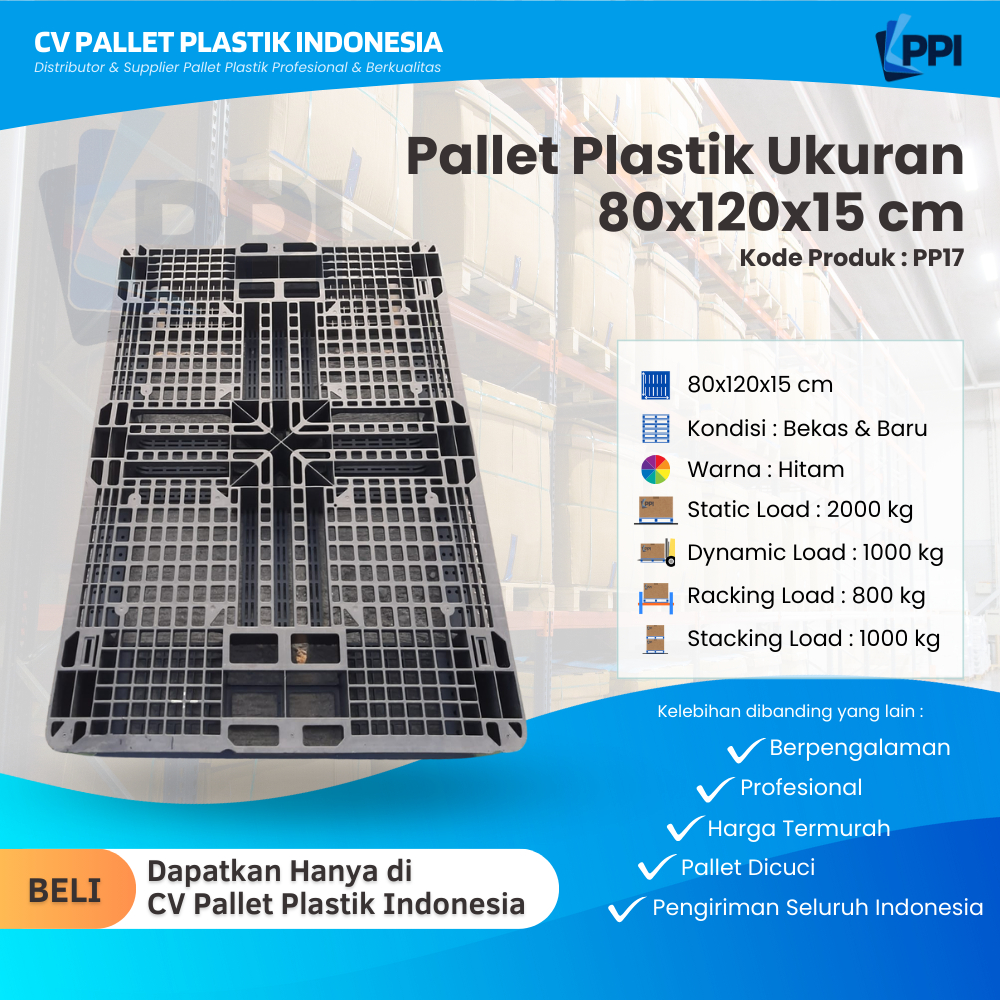 Jual Pallet Plastik Bekas/Baru Ukuran 80x120x15 cm – PP17 / Pallet ...