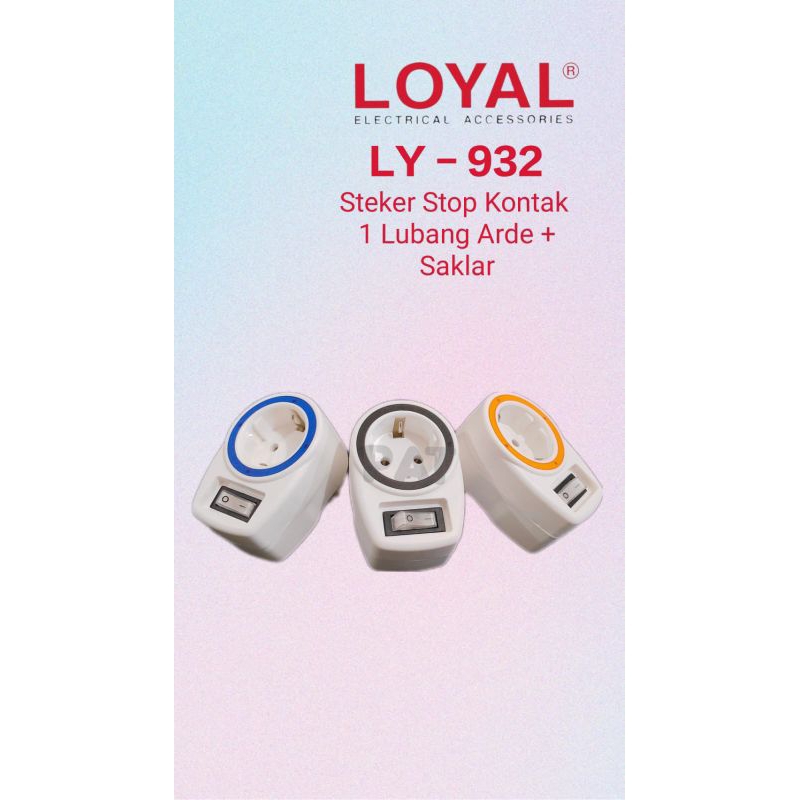 Jual LOYAL Steker Stop Kontak 1 Lubang Arde + Saklar | Shopee Indonesia