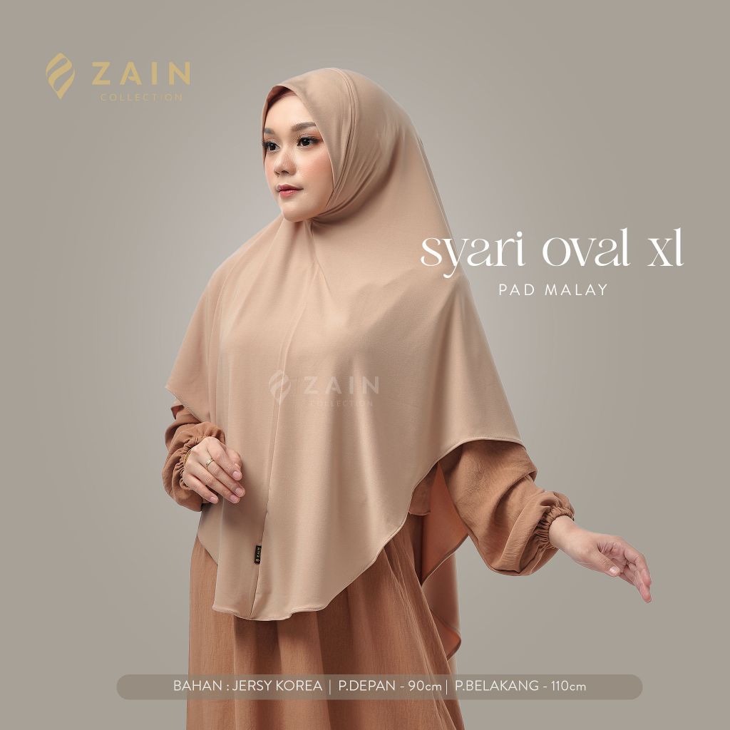 Jual Zain Hijab Syar'i Oval XL Kerudung Bergo Malay / Jilbab Syari Jumbo Non Pet By ZAIN ...