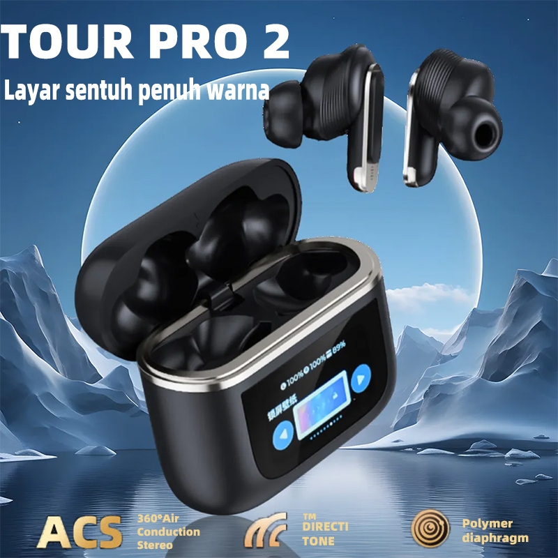 Jual TOUR PRO 2 bluetooth earphone，True Wireless ANC TWS Headset ...