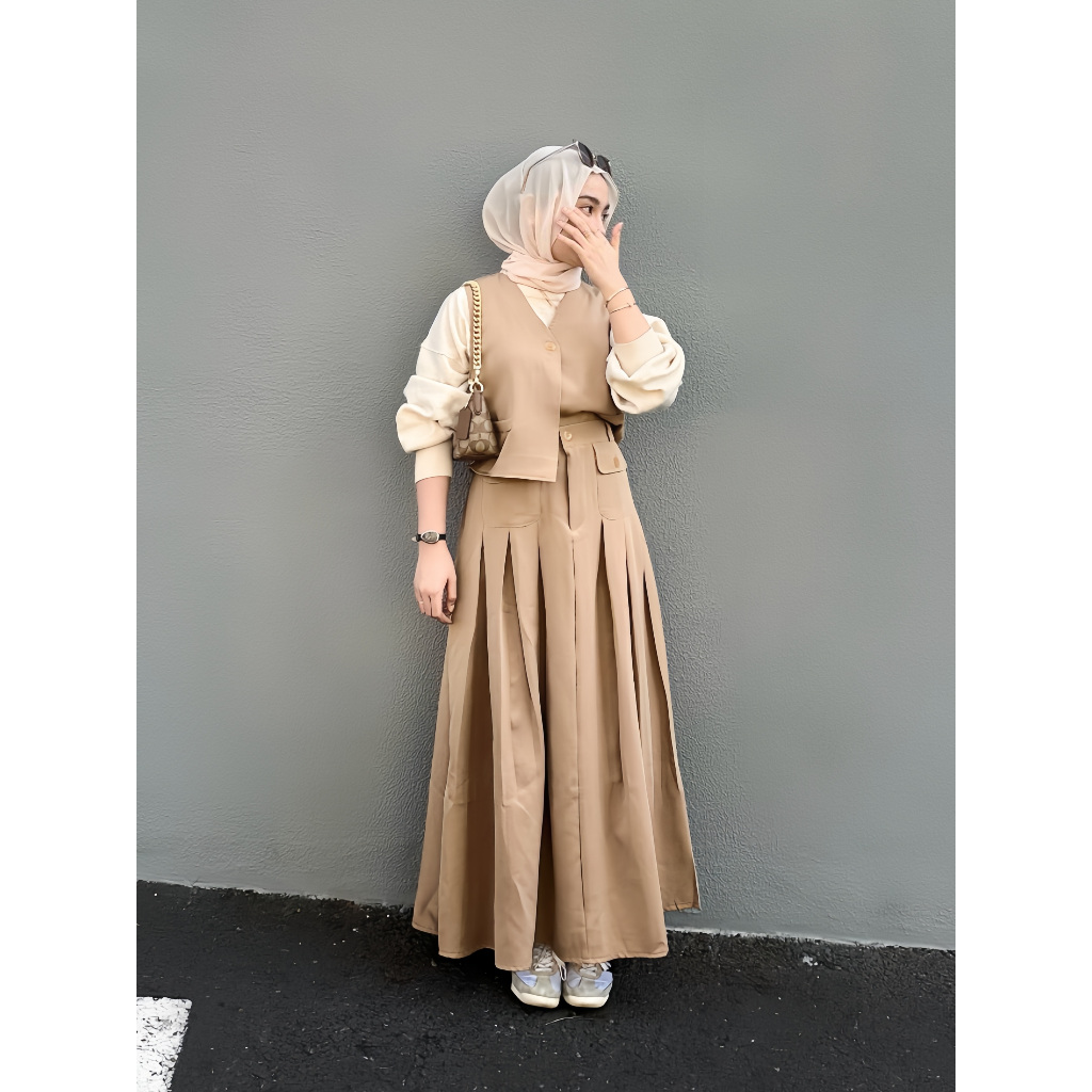 Jual Zania one set - Setelan Rok Cargo Rompi Premium Set Rok Rample ...