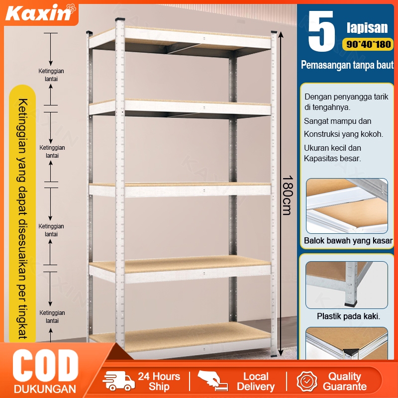 Jual 3/4/5 Tier MDF Adjustable Boltless Rack Warehouse Rak Barang Rak ...