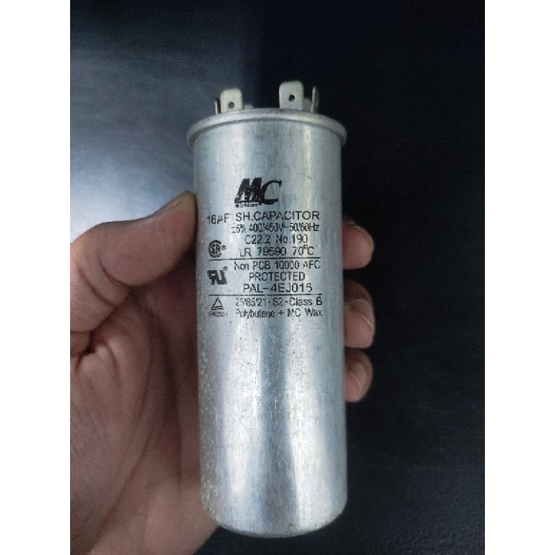 Jual kapasitor 16 uf 400/450 vac capacitor mc sh untuk kompresor ac/dinamo original | Shopee ...