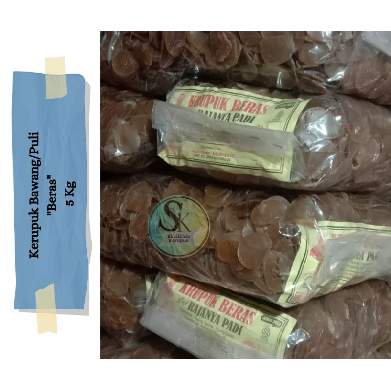 Jual Kerupuk Beras 5 Kg / Kerupuk Puli Bawang Beras cap Rajanya Padi ...