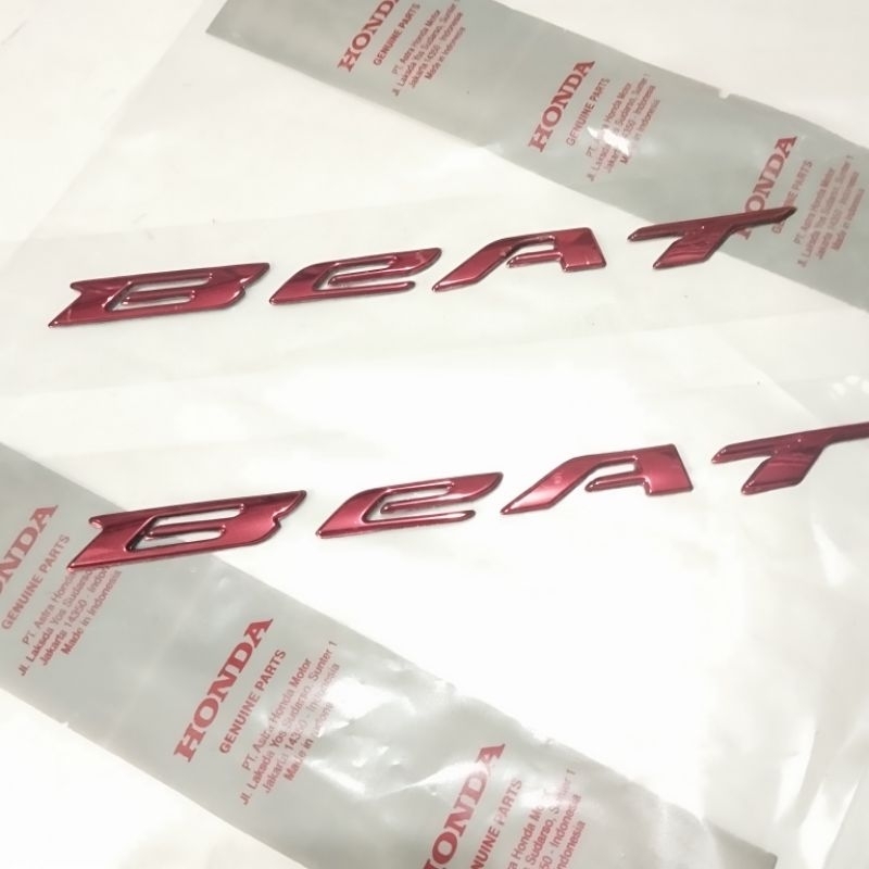 Jual Emblem logo tulisan honda 3D BEAT merah Timbul beat new deluxe ...