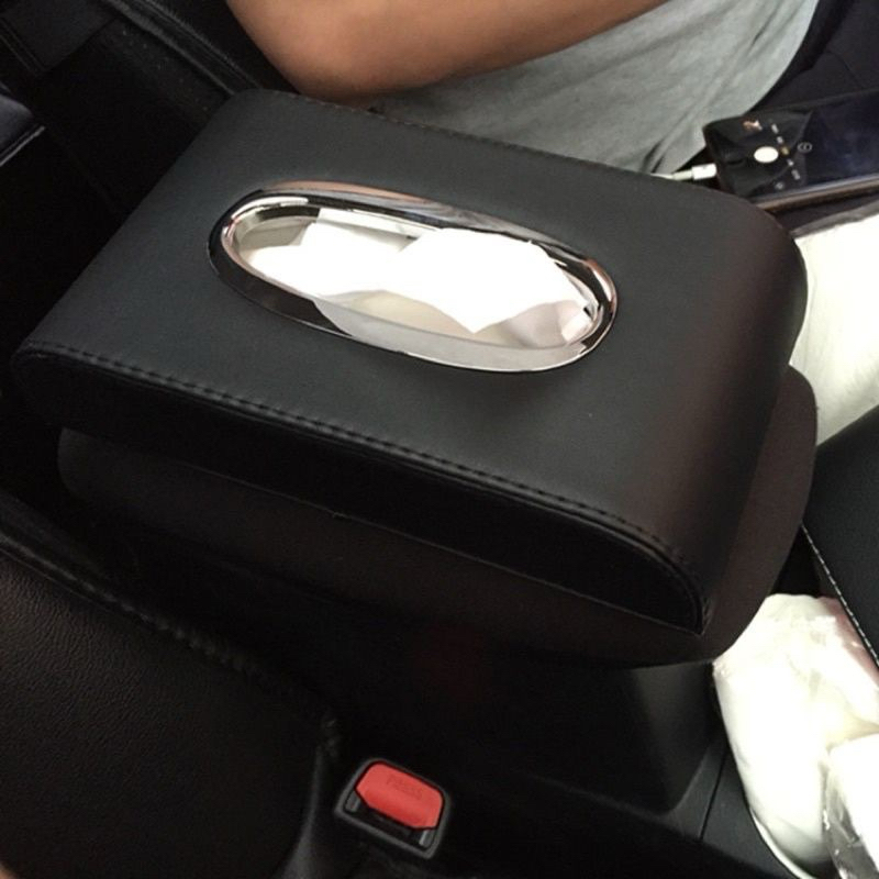 Jual tempat tissue mobil DaD polos hitam Kotak Tisu Tissue Mobil Kulit ...