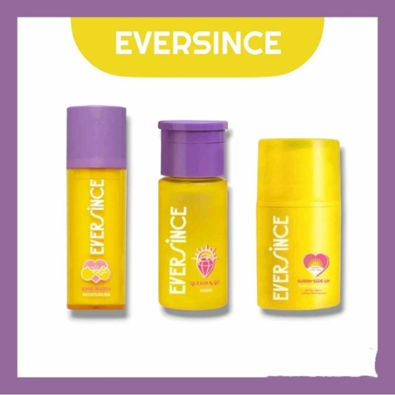Jual EVERSINCE Base Buddy Moisturizer | Gleam & Go Toner | Sunny Side Up Sunscreen Lotion SPF50 ...