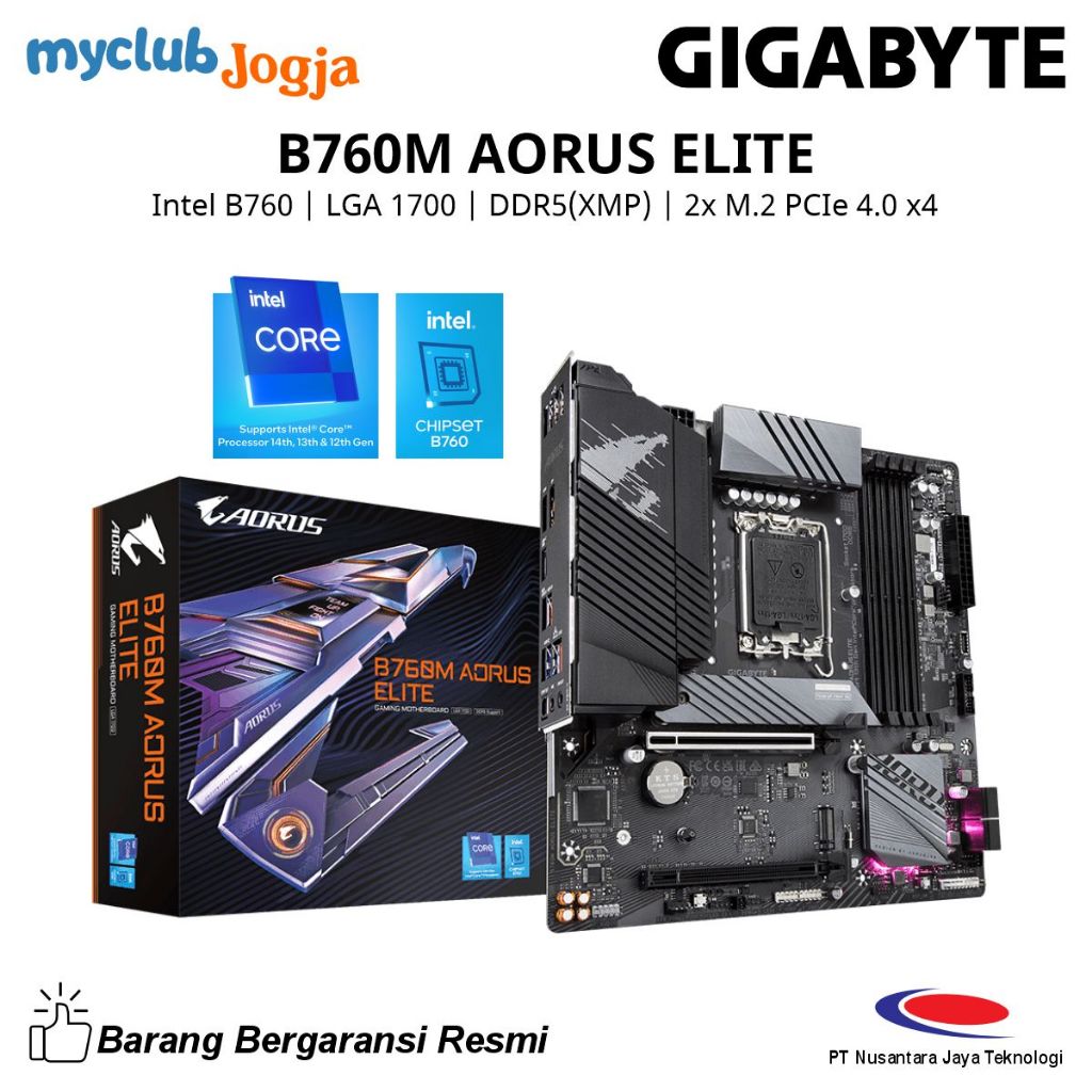 Jual GIGABYTE B760M AORUS ELITE | Motherboard Intel B760 | LGA 1700 | DDR5 XMP | M2 NVMe ...