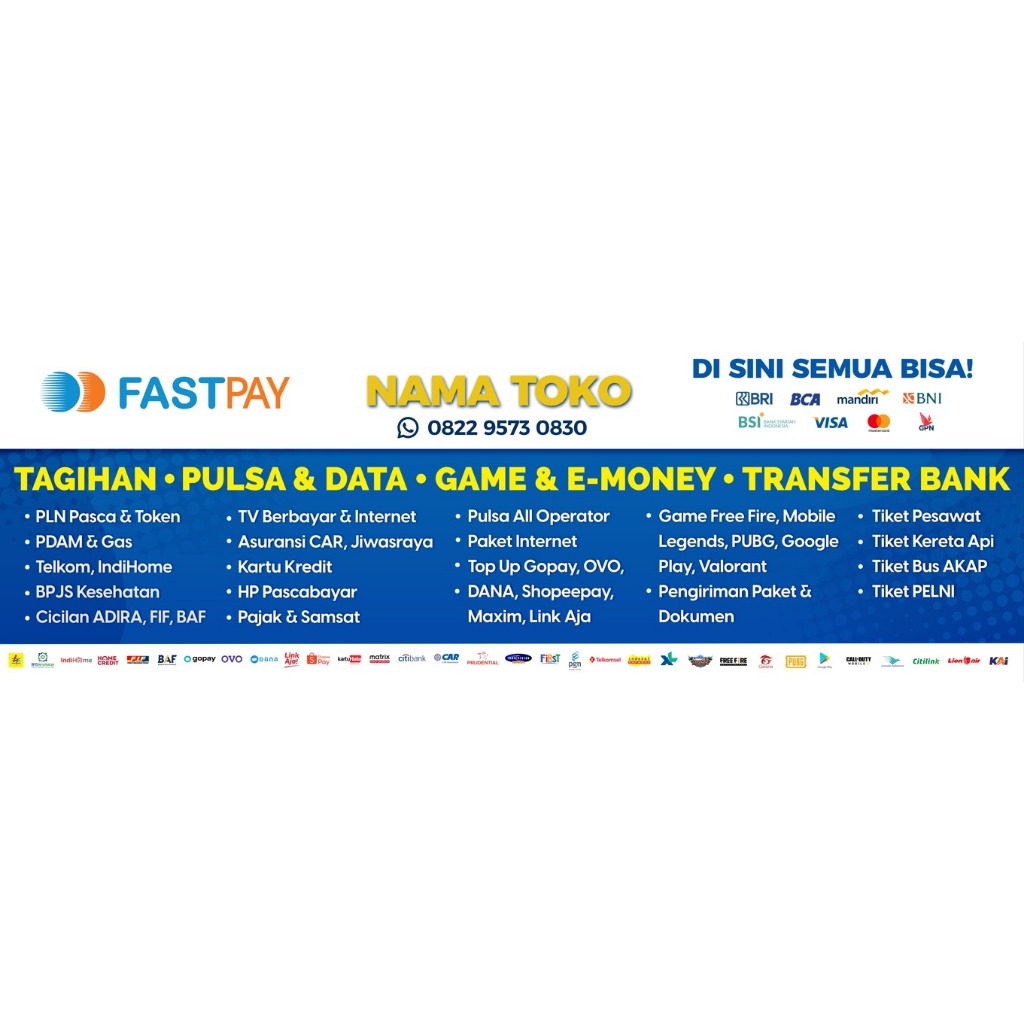 Jual Spanduk Fastpay 3x1 Custom | Shopee Indonesia