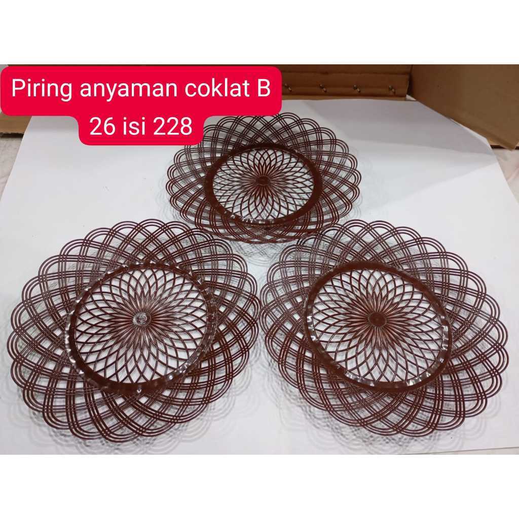 Jual Piring anyaman rotan Plastik isi 12 pcs - cokelat / piring plastik / piring anyam | Shopee ...