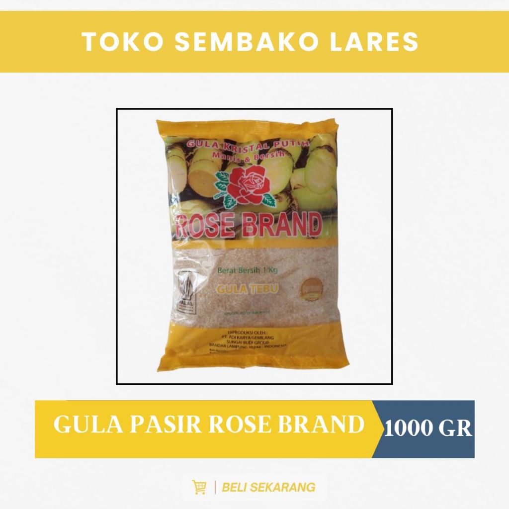 Jual Rose Brand Gula Kristal Kuning Kemasan 1 KG | Shopee Indonesia