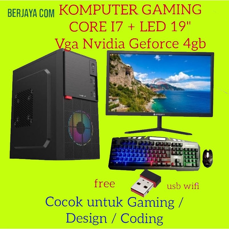 Jual Full set Core i7 - Vga nvidia 4gb-Led 19"-16gb ram-500gb ssd-pc rakitan- Komputer gaming ...
