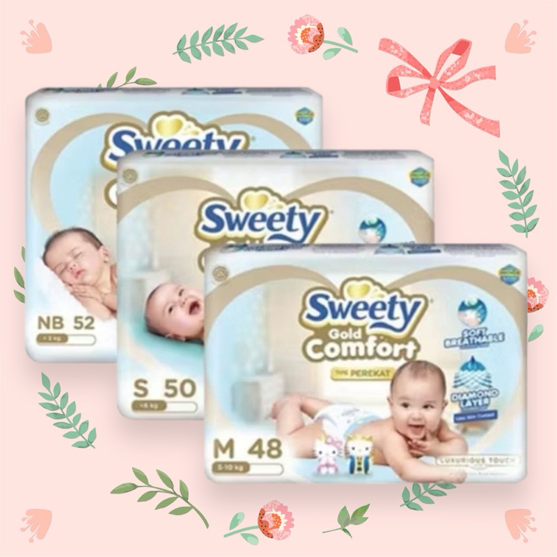 Jual SWEETY GOLD COMFORT DIAPERS NB52 , S50 , M48 (tipe perekat ...