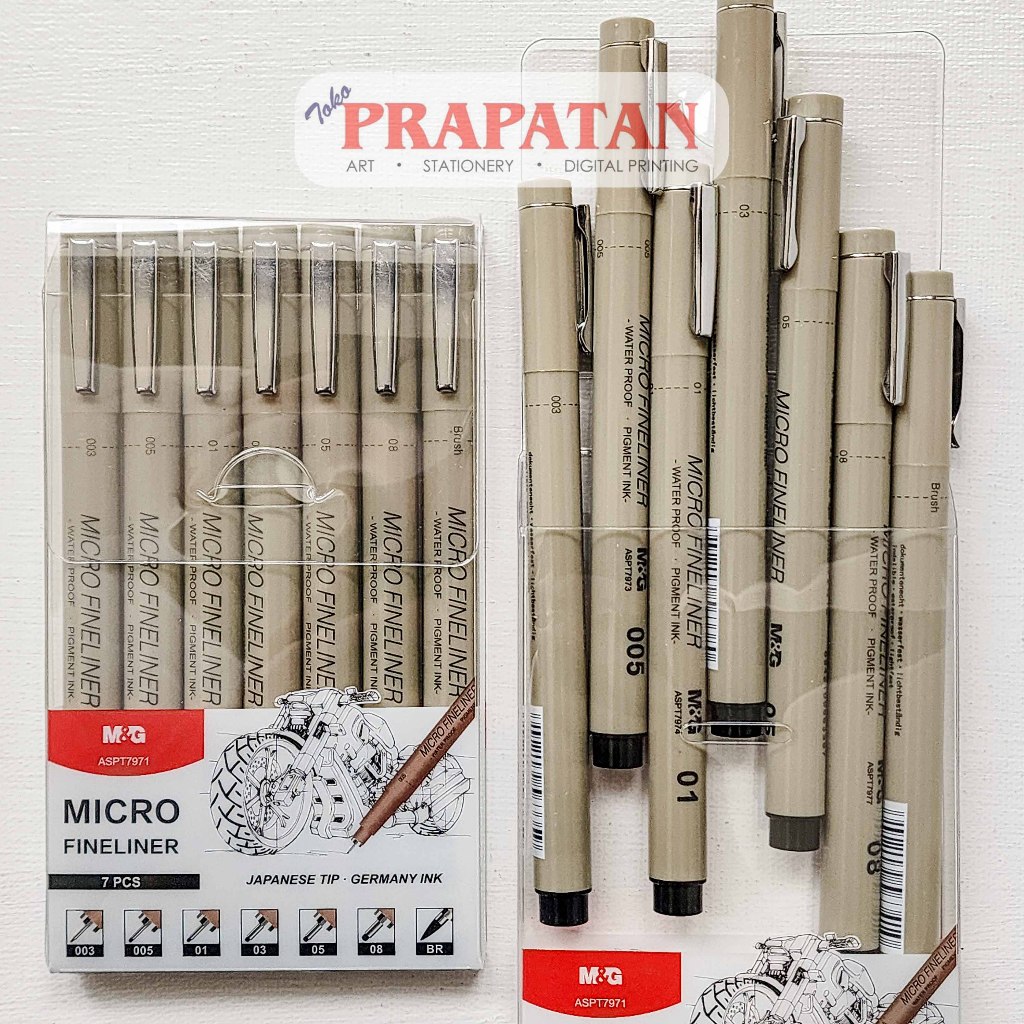 Jual M&G ASPT7971 Drawing Pen Set 7c | Pena Gambar | Shopee Indonesia