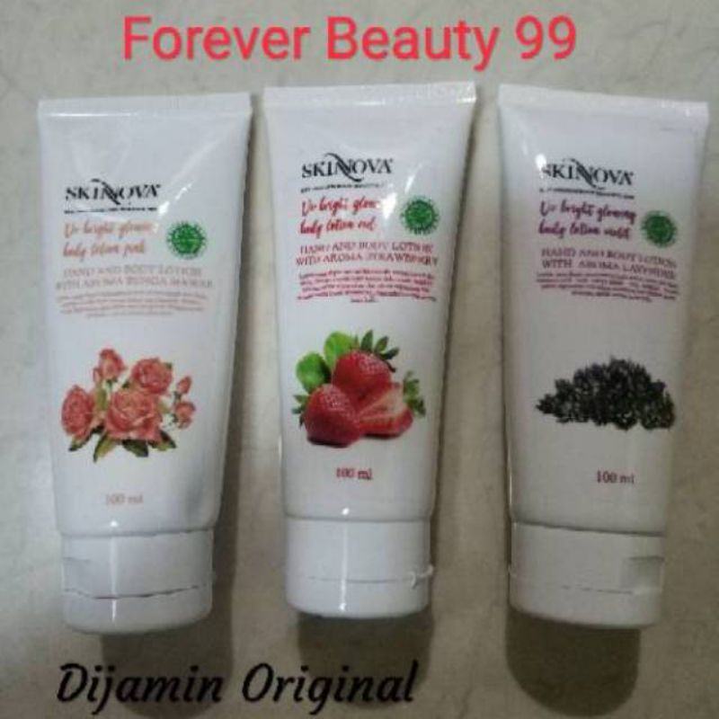 Jual skincare skinnova uv bright glowing body lotion spf 50 skinova ...