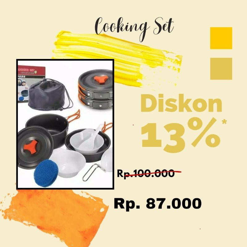Jual Alat Masak Panci Kemping Gunung. Cooking Set DS200 Camping Nesting ...