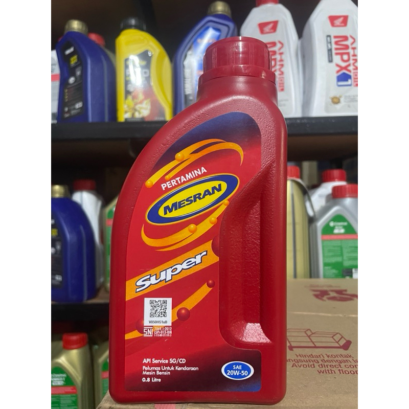 Jual Oli Pertamina Mesran Super 0.8L SAE 20W-50 Oli Mesin 800ml ...