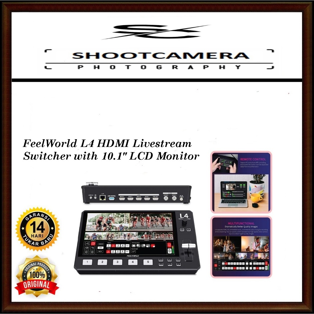 Jual FEELWORLD L4 HDMI LIVESTREAM SWITCHER WITH 10.1" INCH LCD MONITOR ...