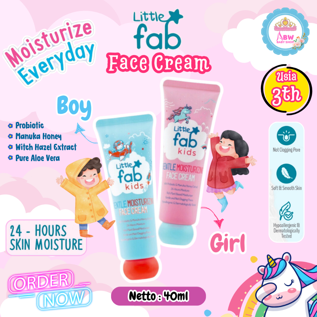 Jual Little Fab Gentle Moisturizing Face Cream Anak Girl/Boy 40ml ...