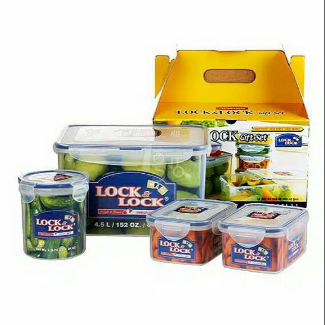 Jual Original LocknLock Gift Set 4pcs 4p HPL827SC04 Kado Hampers ...
