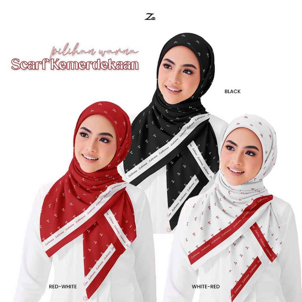 Jual Scarf Kemerdekaan | Jilbab Merah Putih | Segi Empat Merah Putih ...