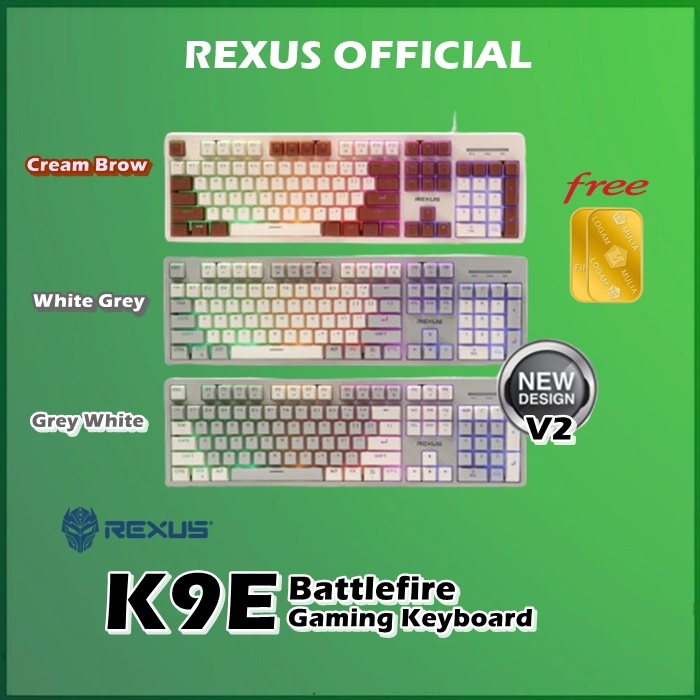 Jual Rexus K9E V2 Battlefire Gaming Keyboard K9 E | Shopee Indonesia