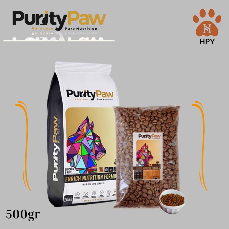 Jual Purity Paw Chicken & Rice 500 gram Dry Cat Food For All Life ...