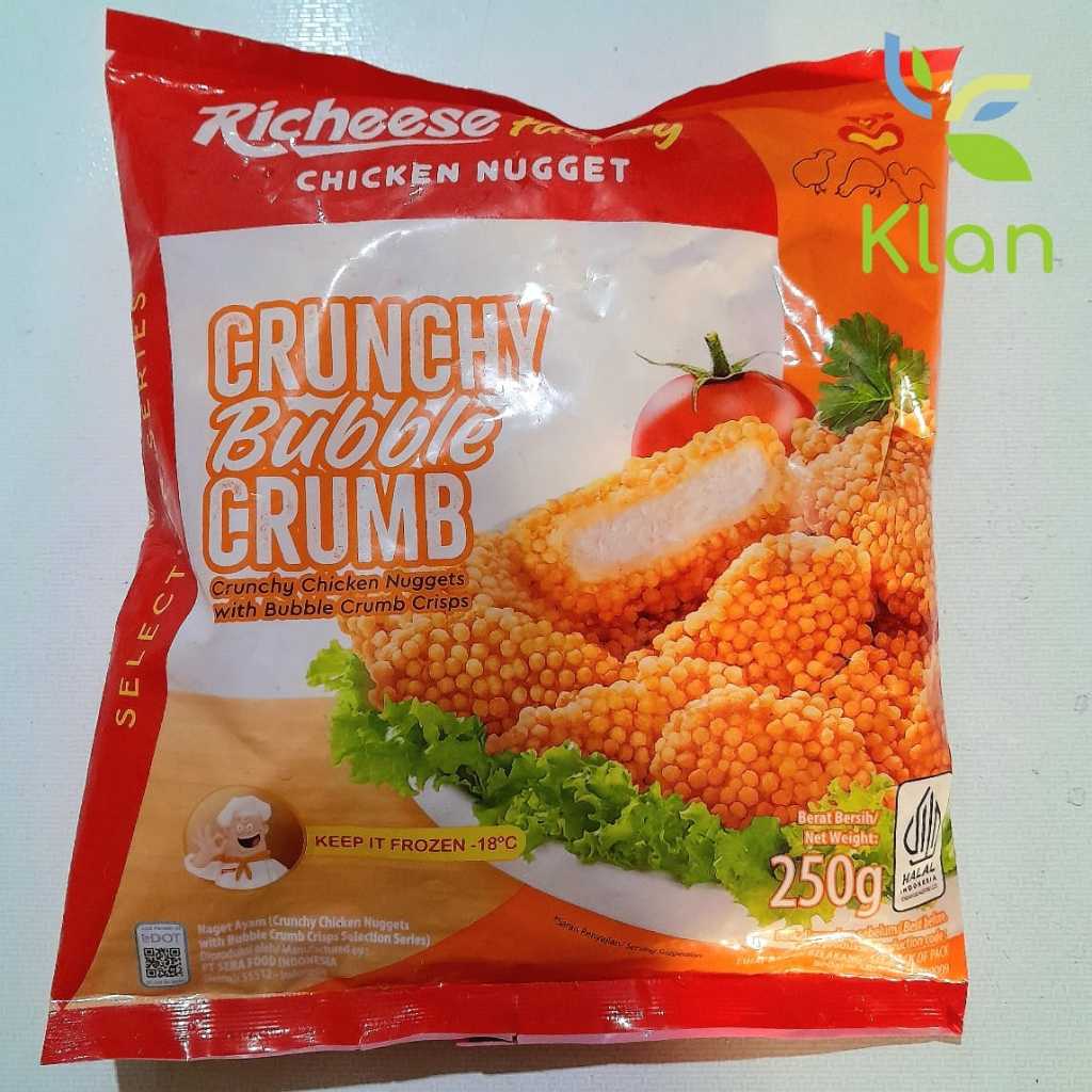Jual RICHEESE CHICKEN NUGGET CRUNCHY / NAGET BUBBLE CRUMB/ NAGET BUBBLE 250 GR | Shopee Indonesia