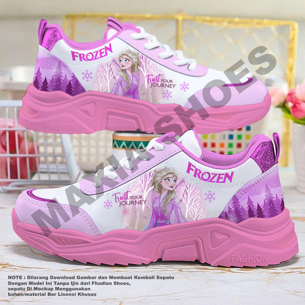 Jual Sepatu Anak perempuan Frozen Terbaru sol full warna - sneakers ...