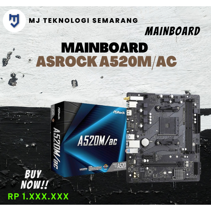 Jual MAINBOARD ASROCK A520M/AC | Shopee Indonesia