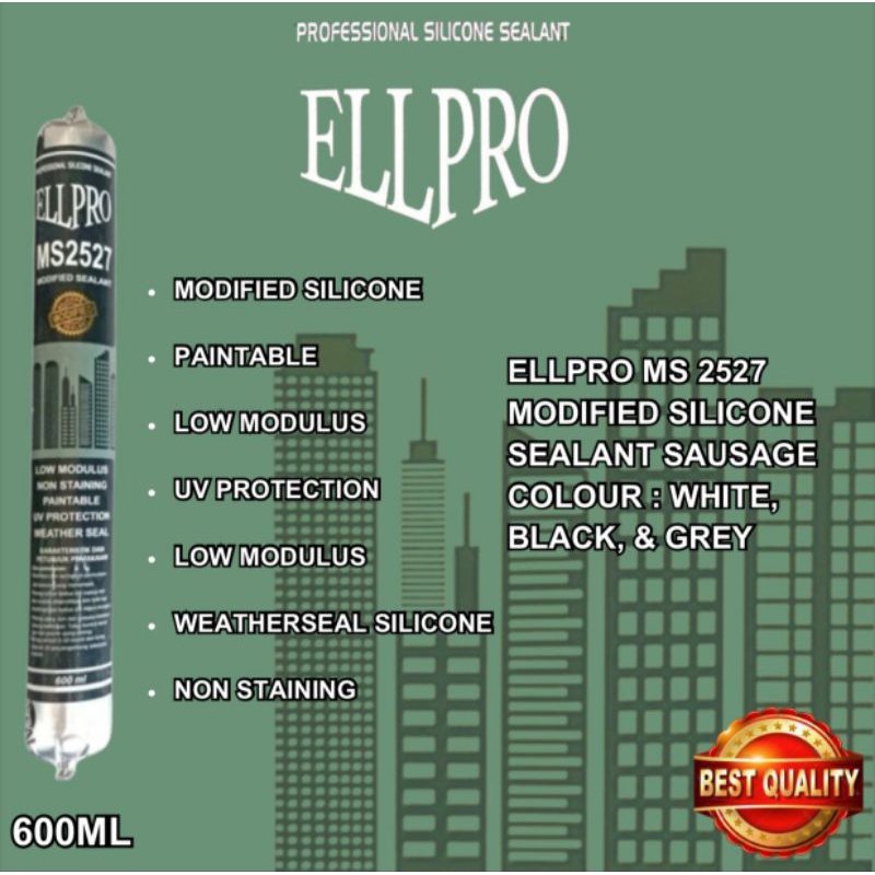 Jual Lem Silikon Sosis Netral ACP/KACA Modifikasi / Bisa Dicat ELLPRO MS 2527 | Shopee Indonesia